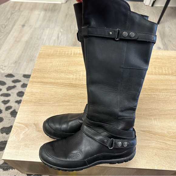 The North Face | Shoes | The North Face Black Leather Tall Boots | Poshmark